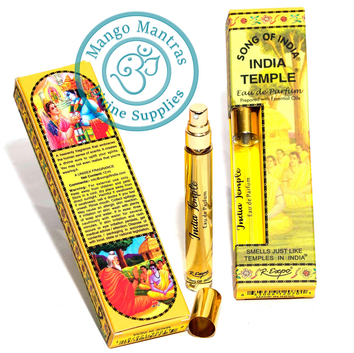 Divine India Temple Spray Perfume 12 ml - Song of India – Mango Mantras LLC