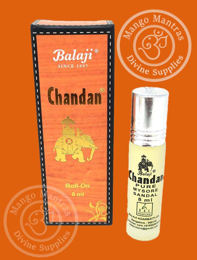Balaji Chandan Roll-On Oil 8ml. Free from alcohol. – Mango Mantras LLC